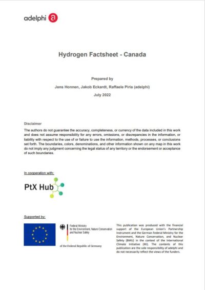 Hydrogen Factsheet Canada - PtX Hub