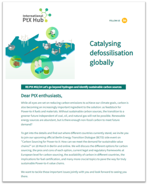 Previous "RE:PtX" newsletter editions - PtX Hub