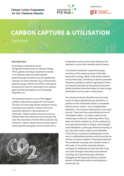 Factsheet: Carbon Capture and Utilisation (CCU) - PtX Hub